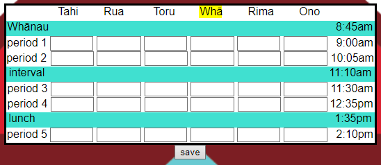 School Day Tracker Help